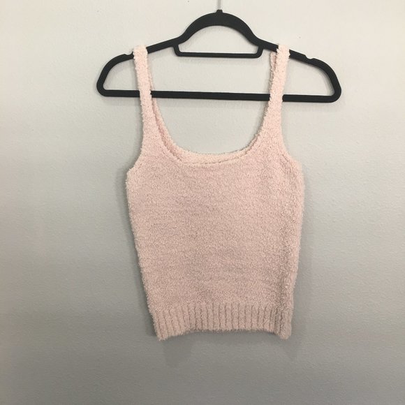 SKIMS | Tops | Skims Light Pink Scoop Neck Terry Waist Length Tank Top ...